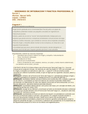 Parcial Practica Profesional II - seminario de practica profesional 2 - UBP - Studocu