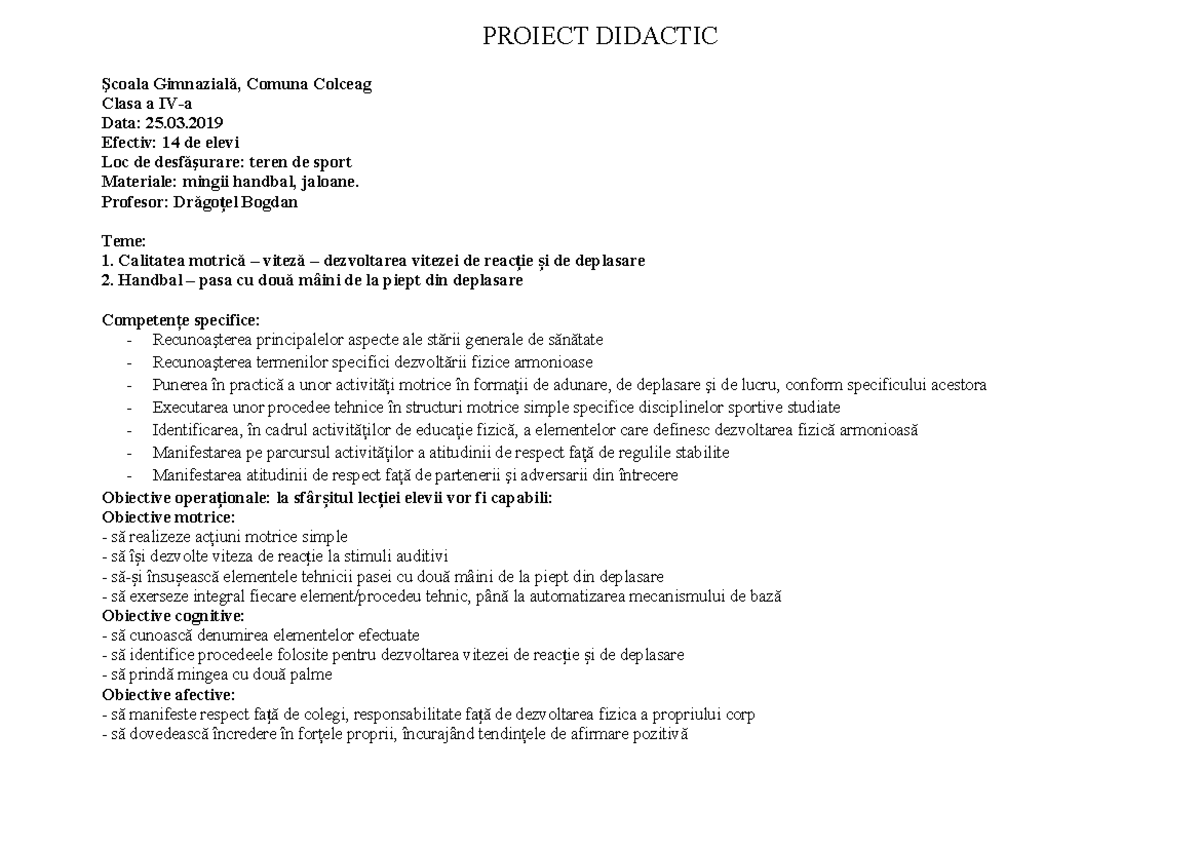 Proiect Didactic cls 4-inspectie 25.03.2020 neterminat - PROIECT ...