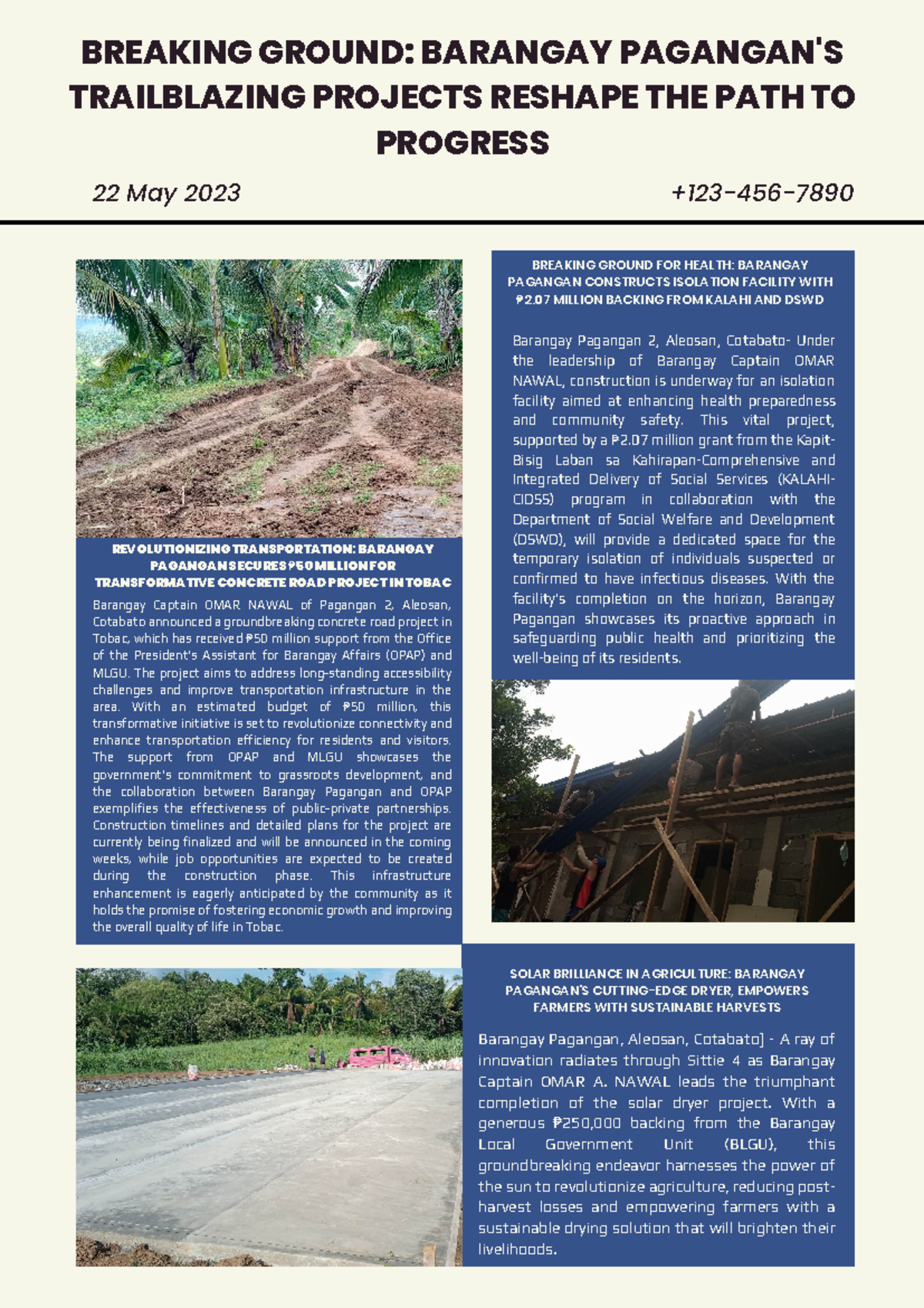 Blue Minimalist Company Newsletter - BREAKING GROUND: BARANGAY PAGANGAN ...