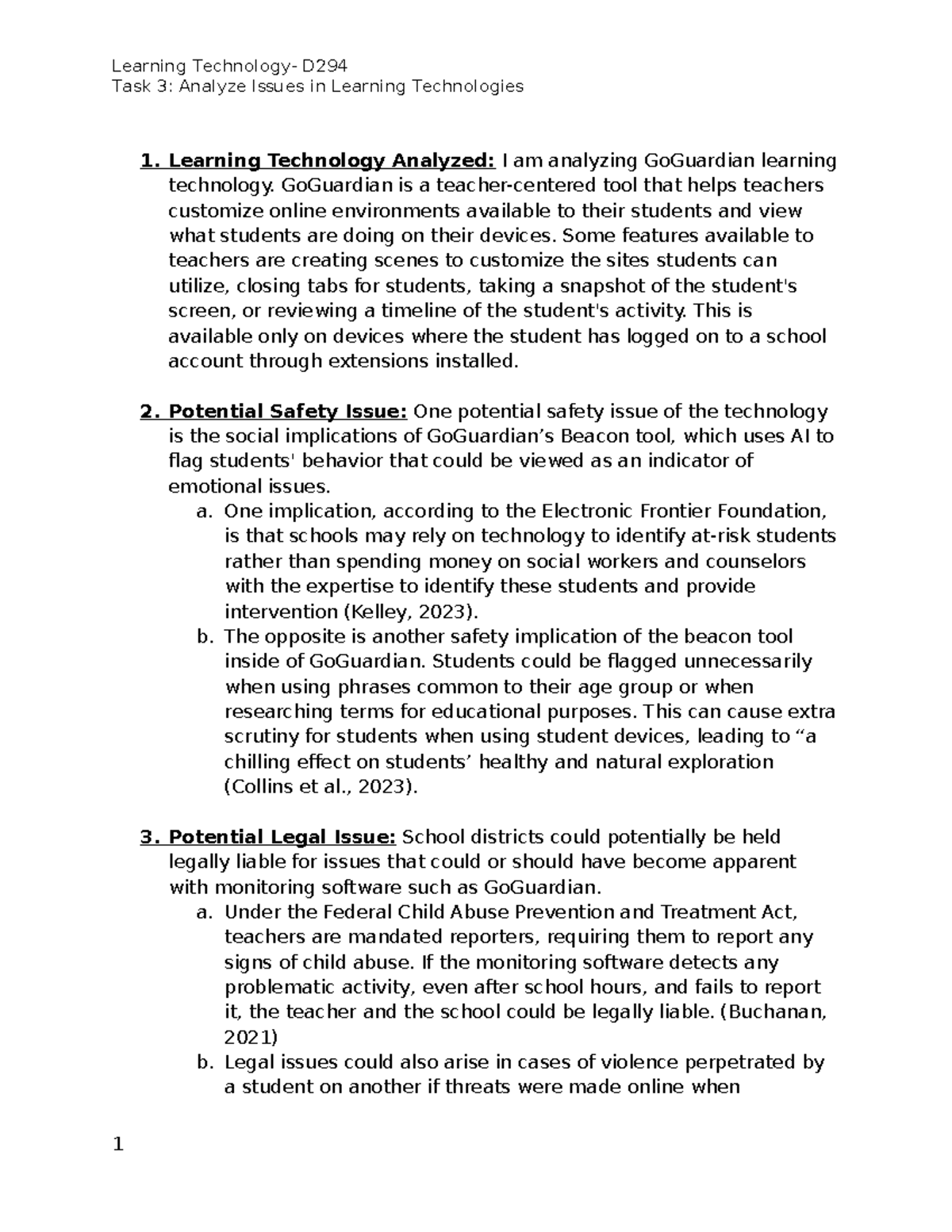 D294- Performance Task 3- Passed 1st Attempt - Learning Technology- D ...