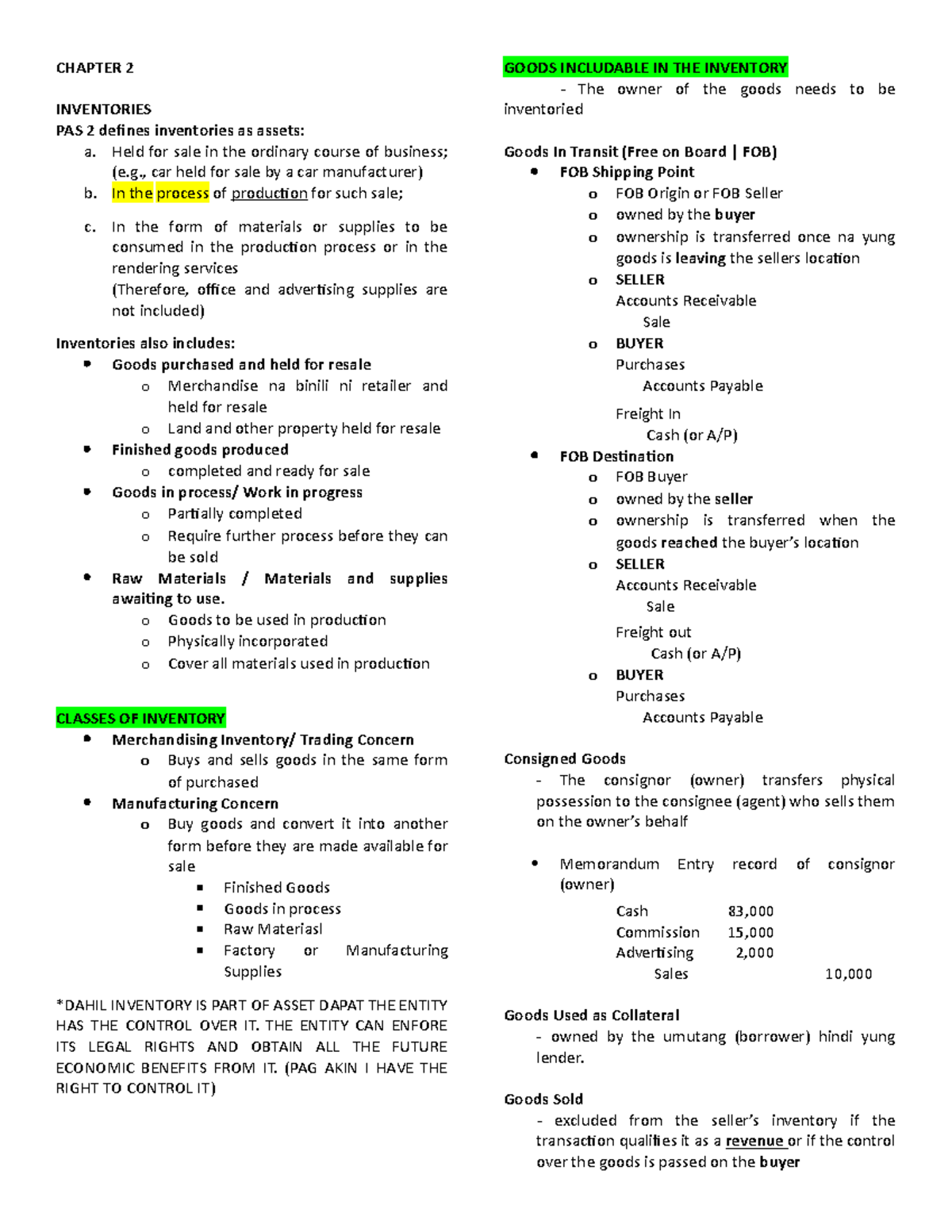 Chapter 2 - All About Inventories, Classifications - CHAPTER 2 ...