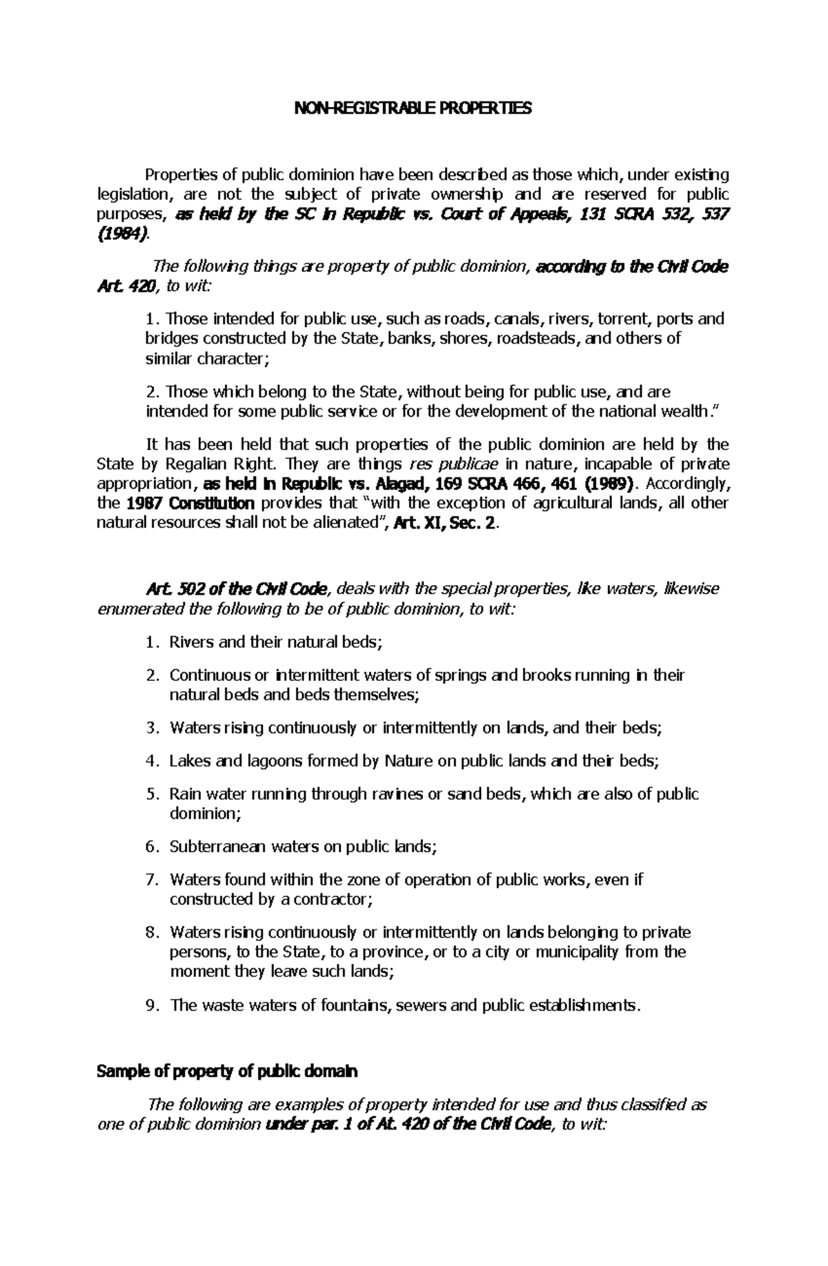 44152777 Non Registrable Properties - NON-REGISTRABLE PROPERTIES ...