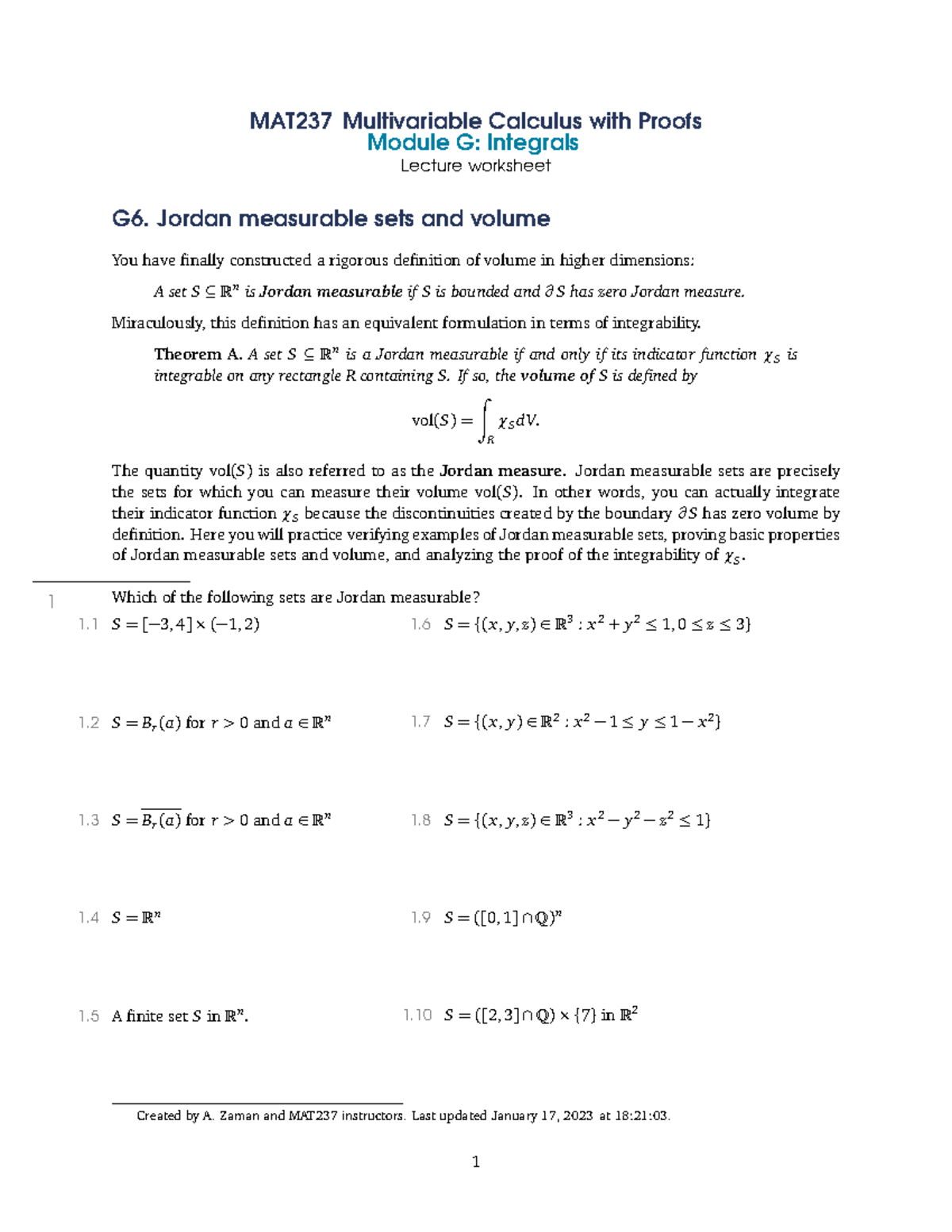 Mat237-g6-worksheet - study materials - MAT237 Multivariable Calculus ...