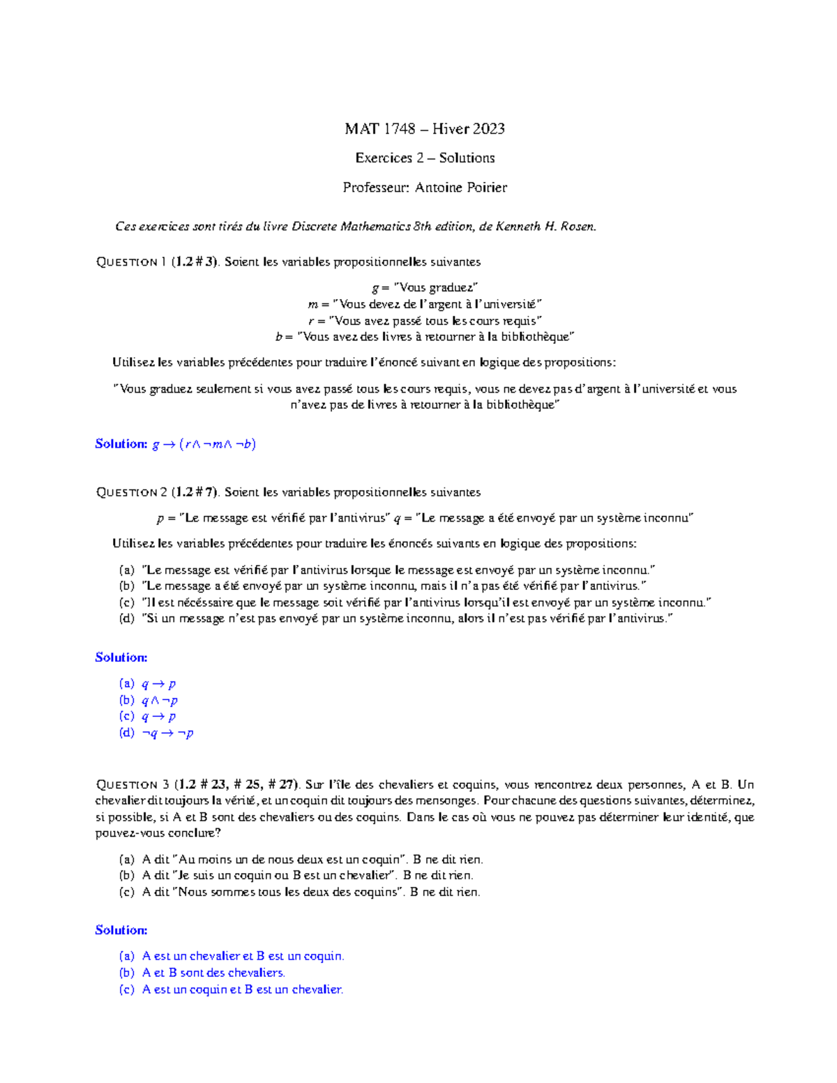 Exercices 2 - MAT 1748 – Hiver 2023 Exercices 2 – Solutions Professeur ...