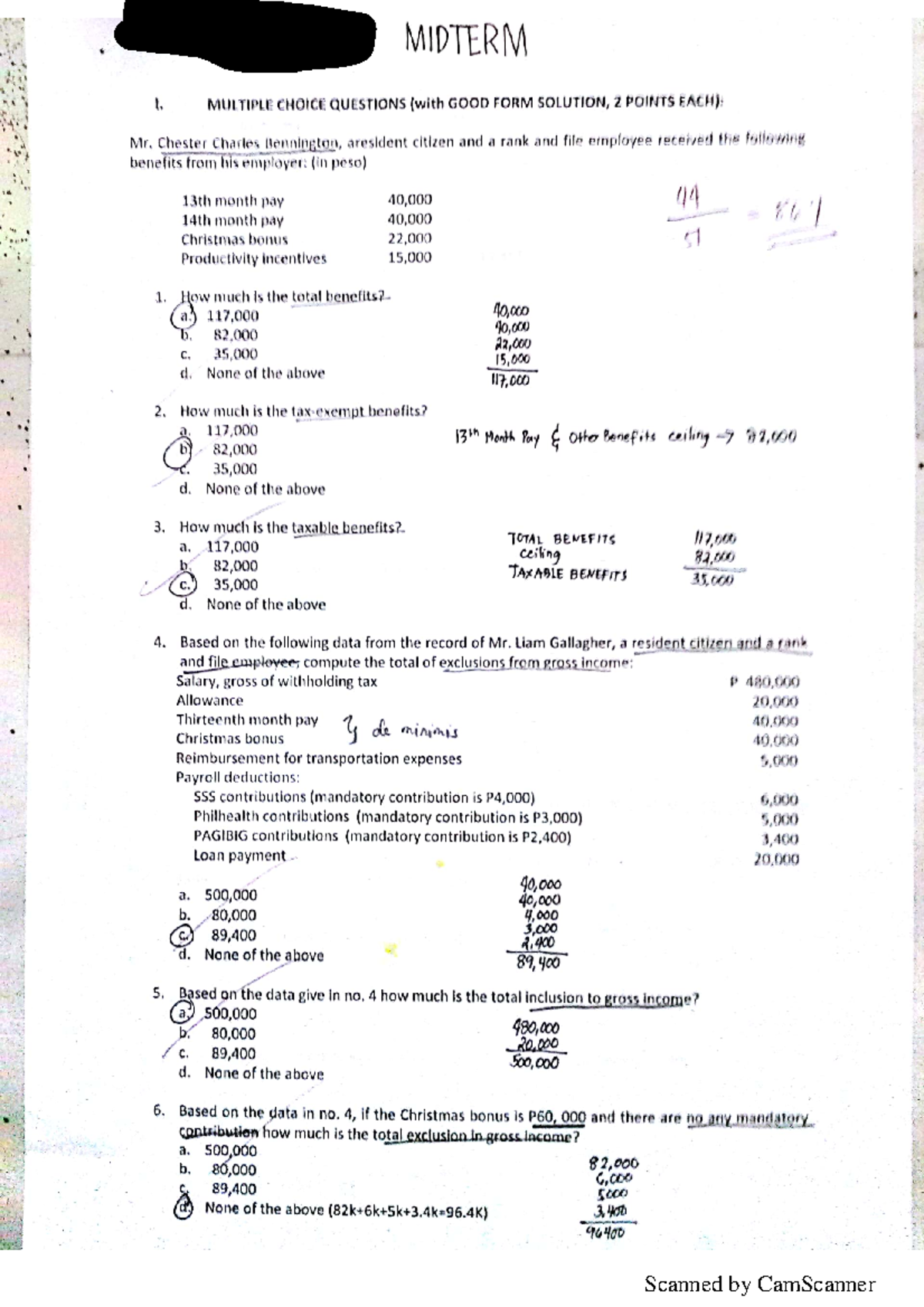 Income Tax Midterm Exam-Accountancy - Strategic Tax Management ...