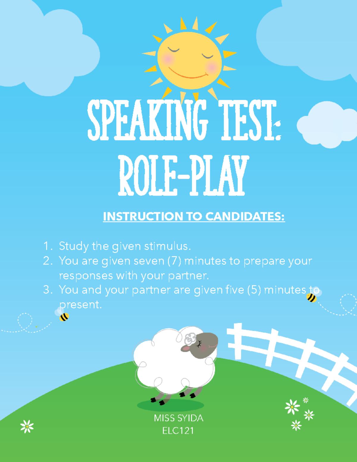 Document 4 - ELC - SPEAKING TEST: ROLE-PLAY INSTRUCTION TO CANDIDATES ...