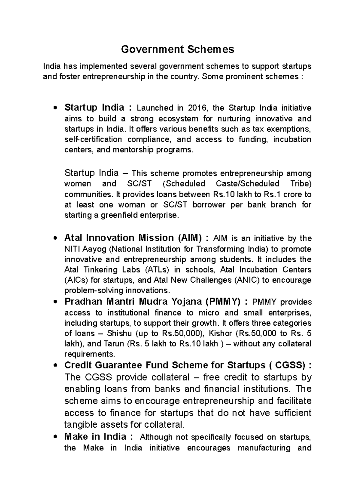 Government Schemes - Government Schemes India has implemented several ...