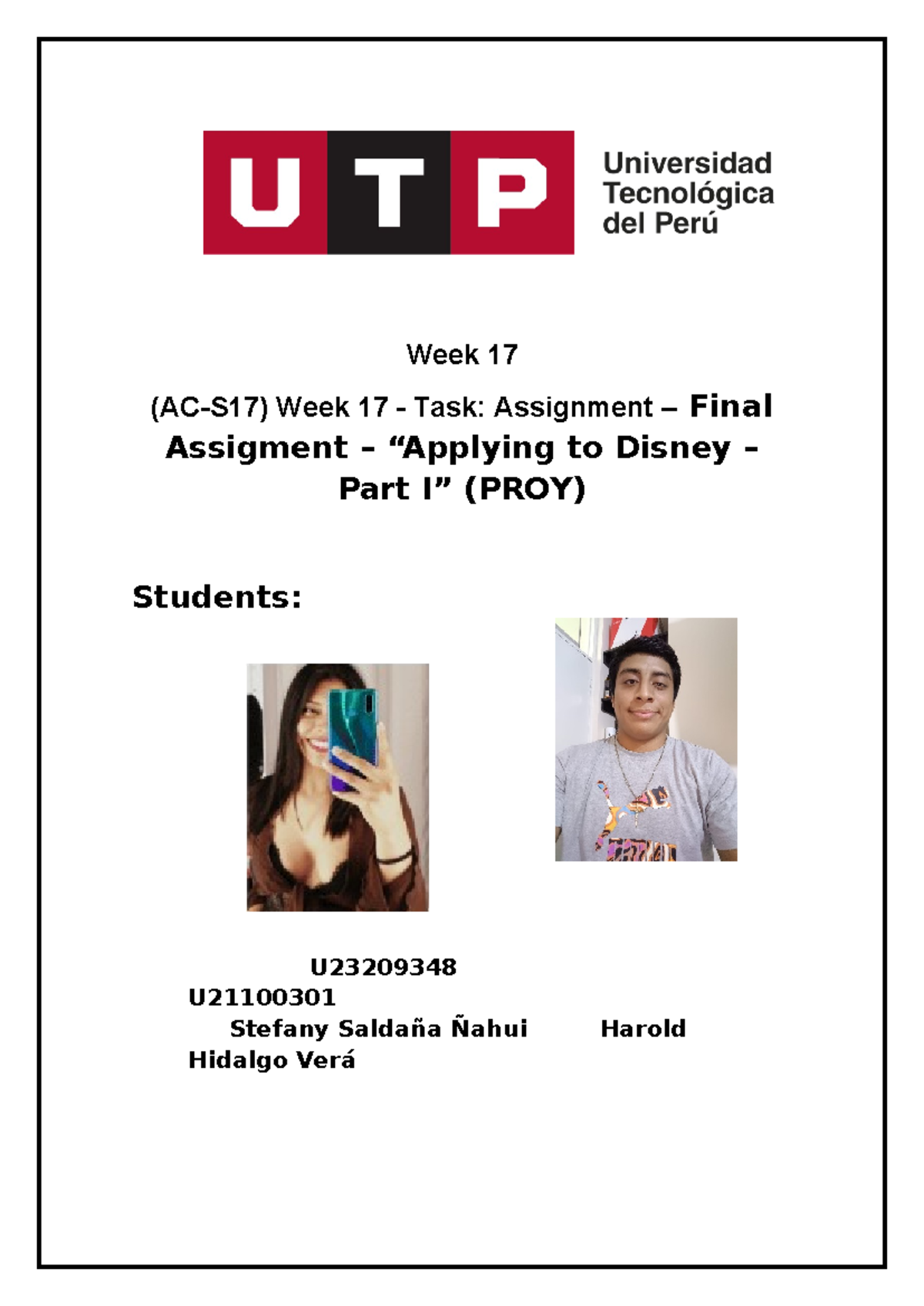 Ingles - Proyecto final 2 - Week 17 (AC-S17) Week 17 - Task: Assignment – Final Assigment ...