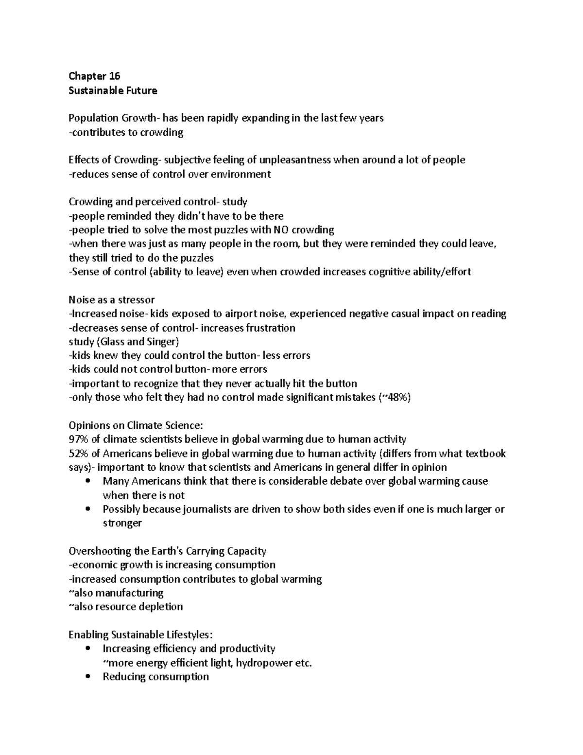 Chapter 16 - Chapter 16 Sustainable Future Population Growth- has been ...