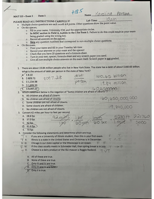 Unit 1 Quiz - MAT 113 - MAT 113 - Studocu