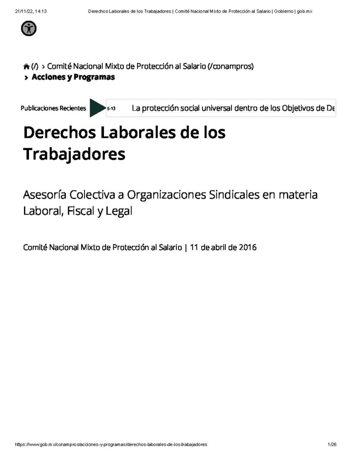 Derechos Laborales de los Trabajadores Comité Nacional Mixto de ...