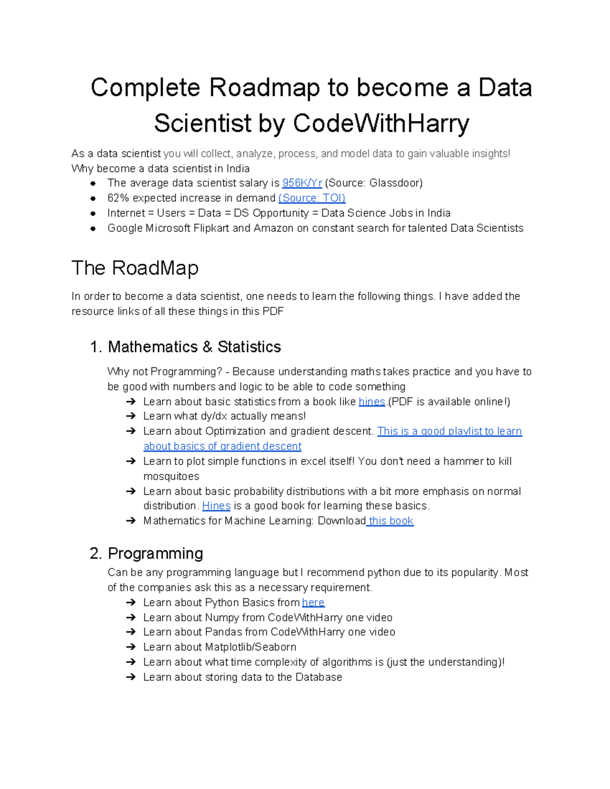 Data-science-roadmap - Complete Roadmap to become a Data Scientist by ...
