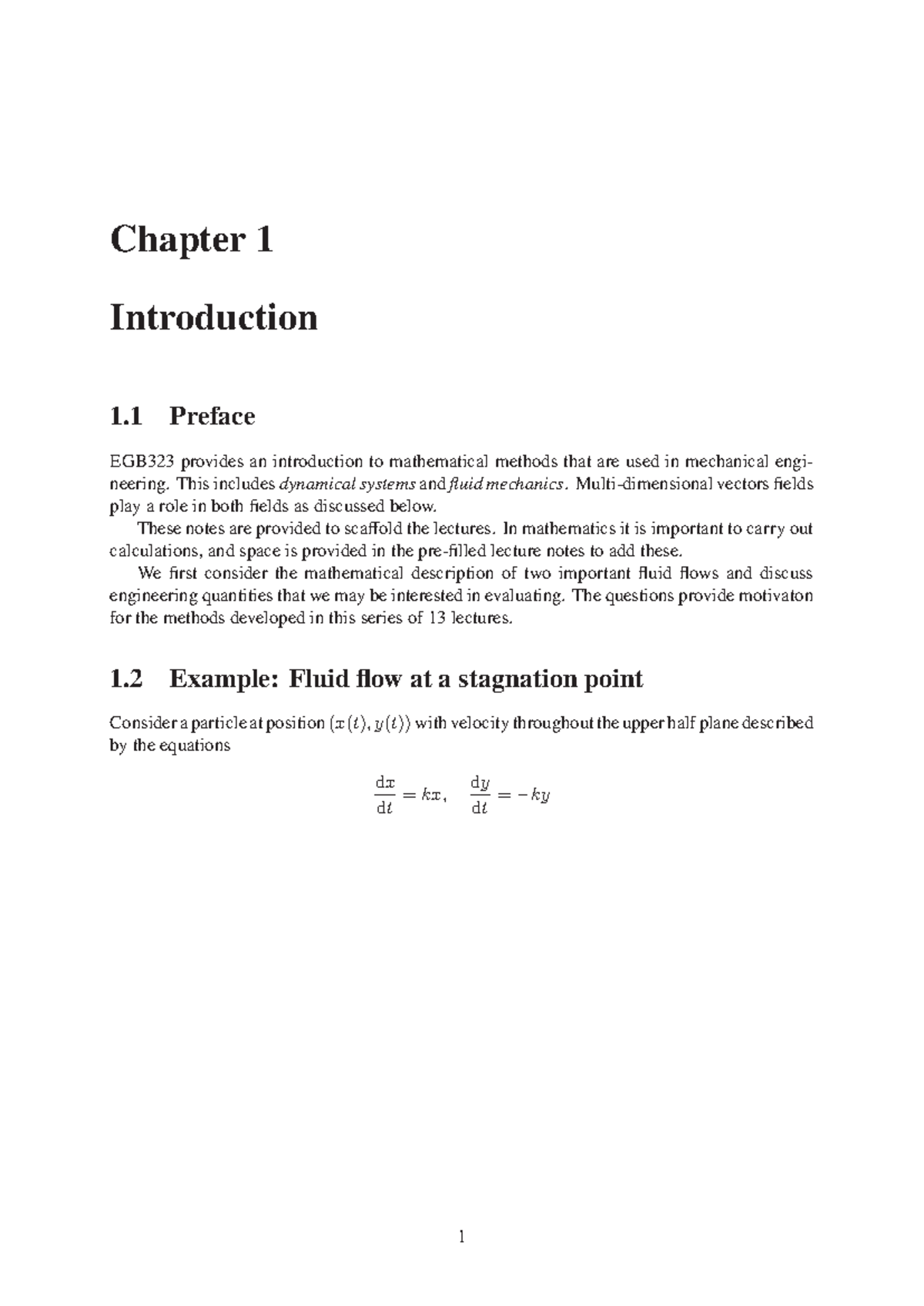 Week 5 Maths Lecture - Chapter 1 Introduction 1 Preface EGB323 provides an introduction to - Studocu