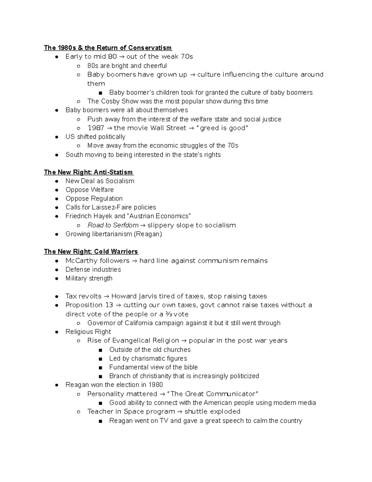 The Age of Reagan - The 1980s & the Return of Conservatism Early to mid ...