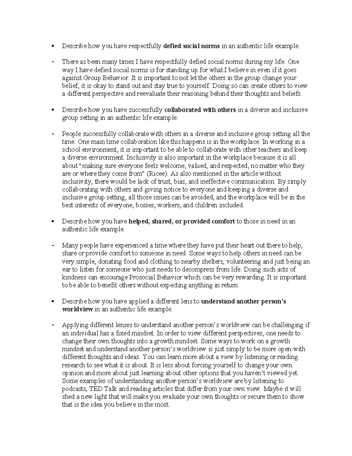 8.2 Journal Activity - work - Describe how you have respectfully defied ...
