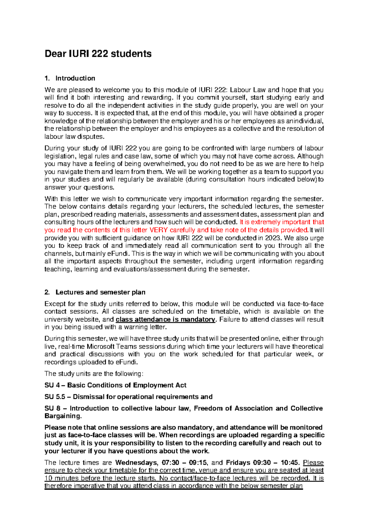 IURI 222 Welcome Letter 18 July 2023 Final PDF - Dear IURI 222 students ...