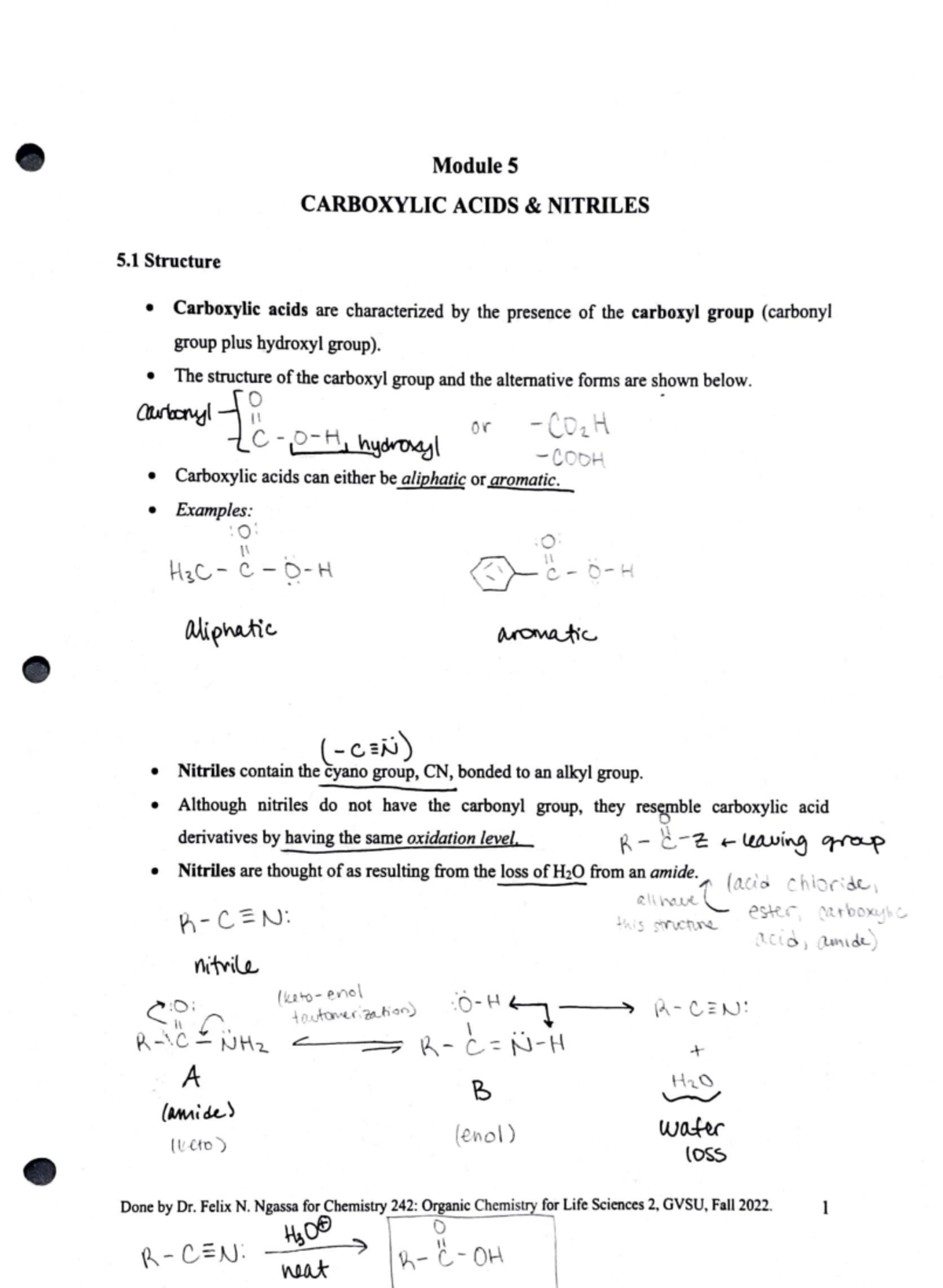 CHM 242 Module 5 - Easy to follow Organic Chemistry lecture notes ...
