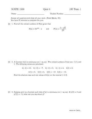 Math 1500 Lecture notes 7 - MATH 1500 - Studocu
