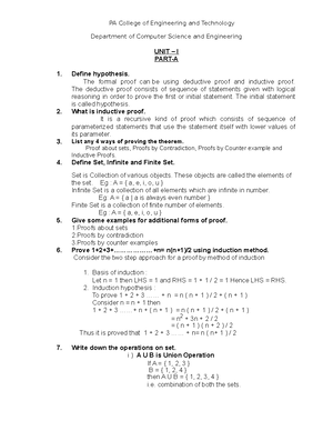Theory of computation - Cs8501 - Studocu