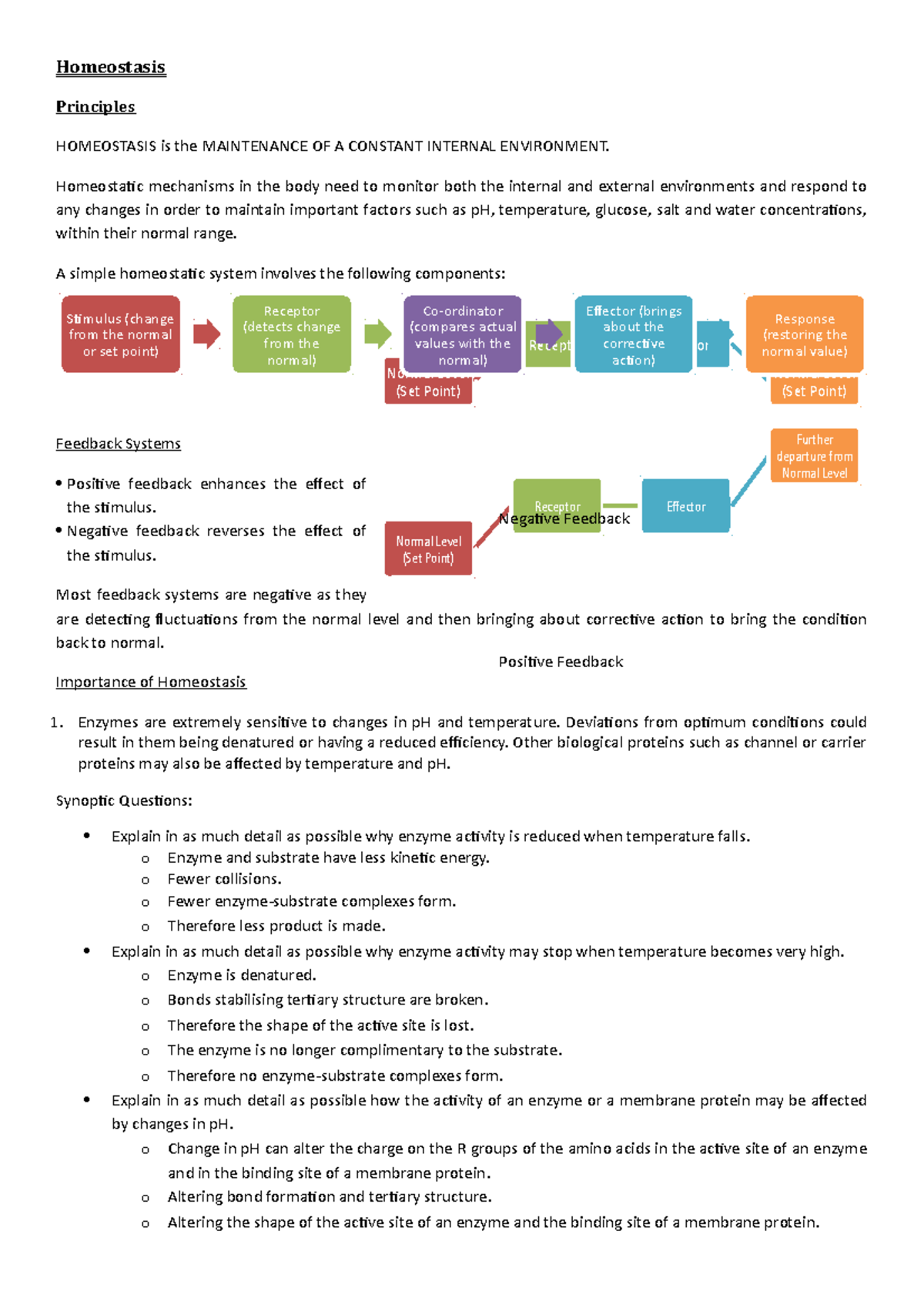 Homeostasis - Homeostasis Principles HOMEOSTASIS is the MAINTENANCE OF ...