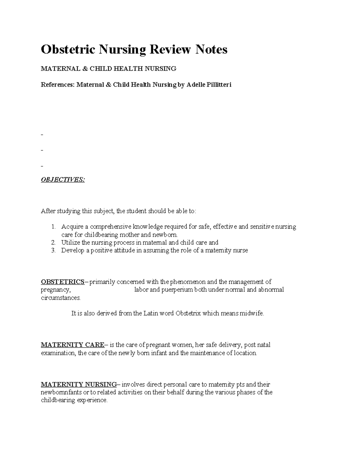 Obstetric-Nursing-Review-Notes - Obstetric Nursing Review Notes ...