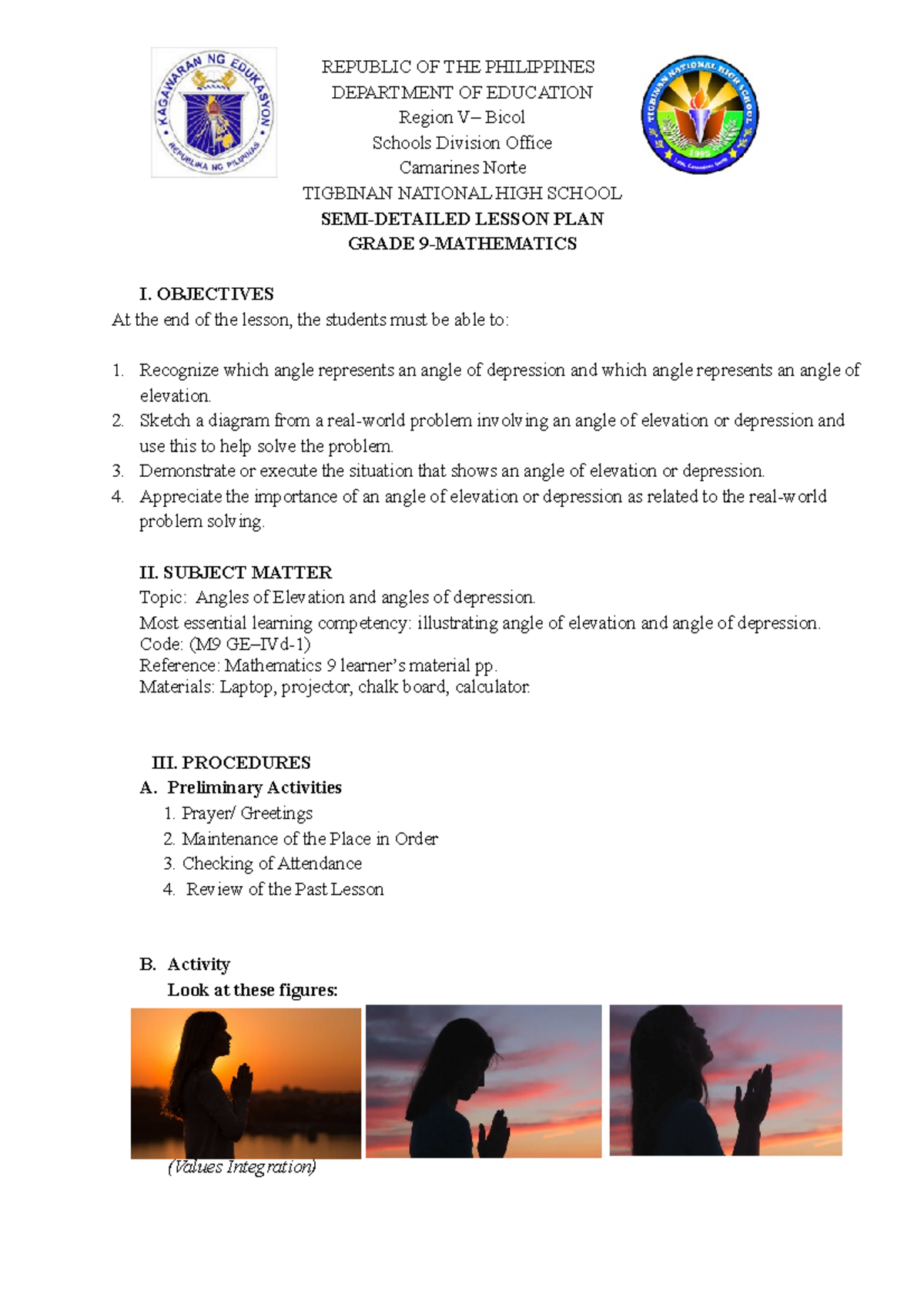 Lesson Plan About Angle Of Elevation And Depression REPUBLIC OF THE lesson-plan-about-angle-of-elevation-and-depression-republic-of-the