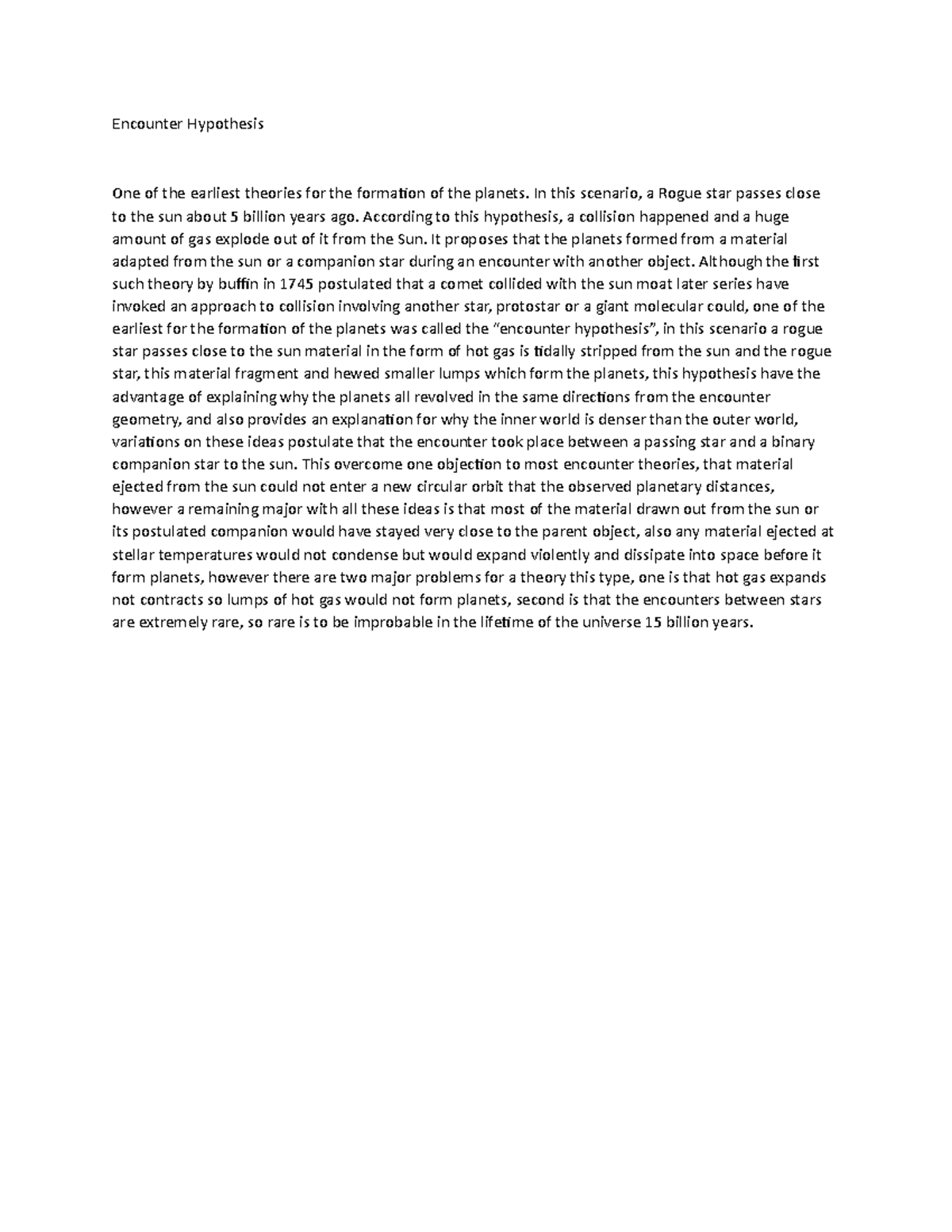 Encounter Hypothesis information part 2 - Encounter Hypothesis One of ...