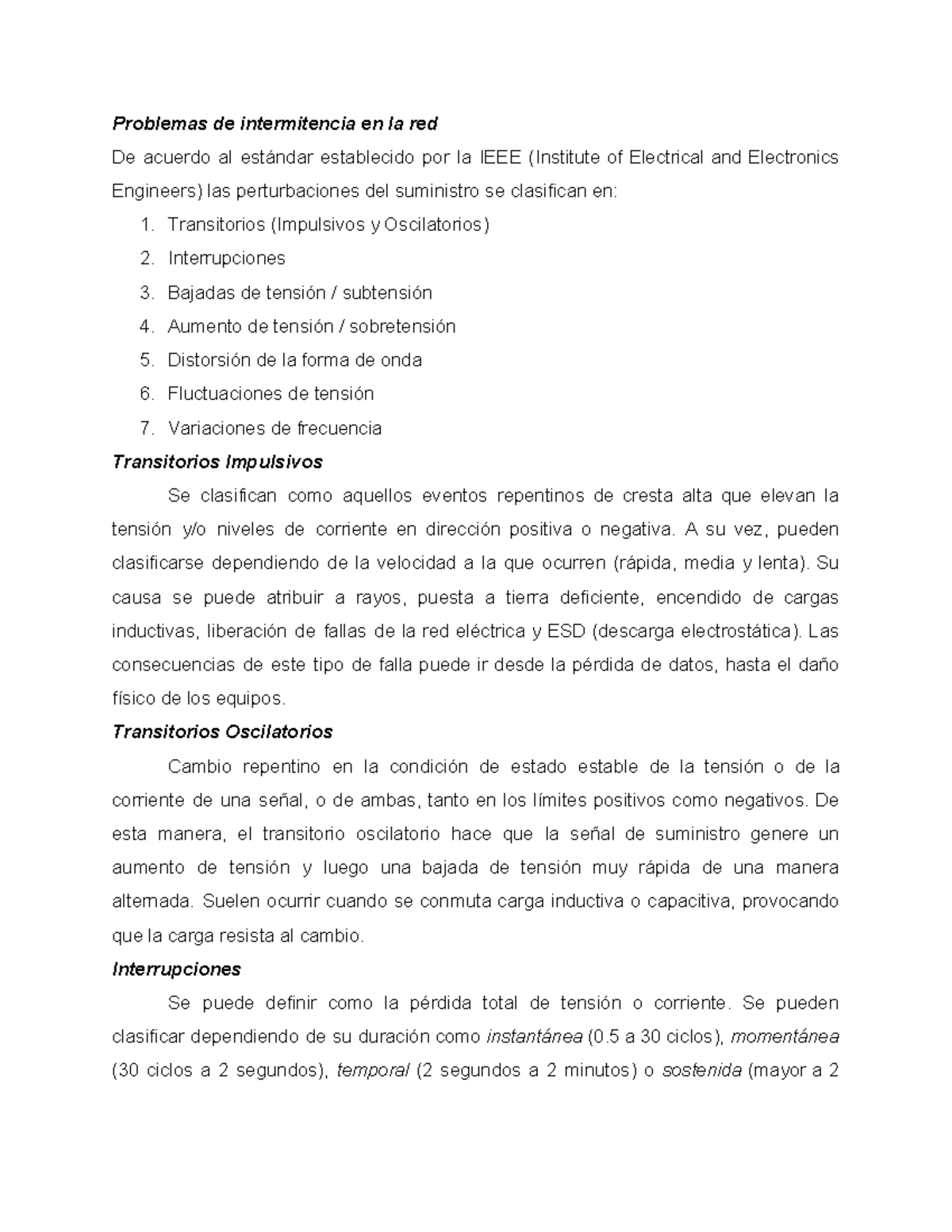 Intermitencia en la red - Problemas de intermitencia en la red De ...
