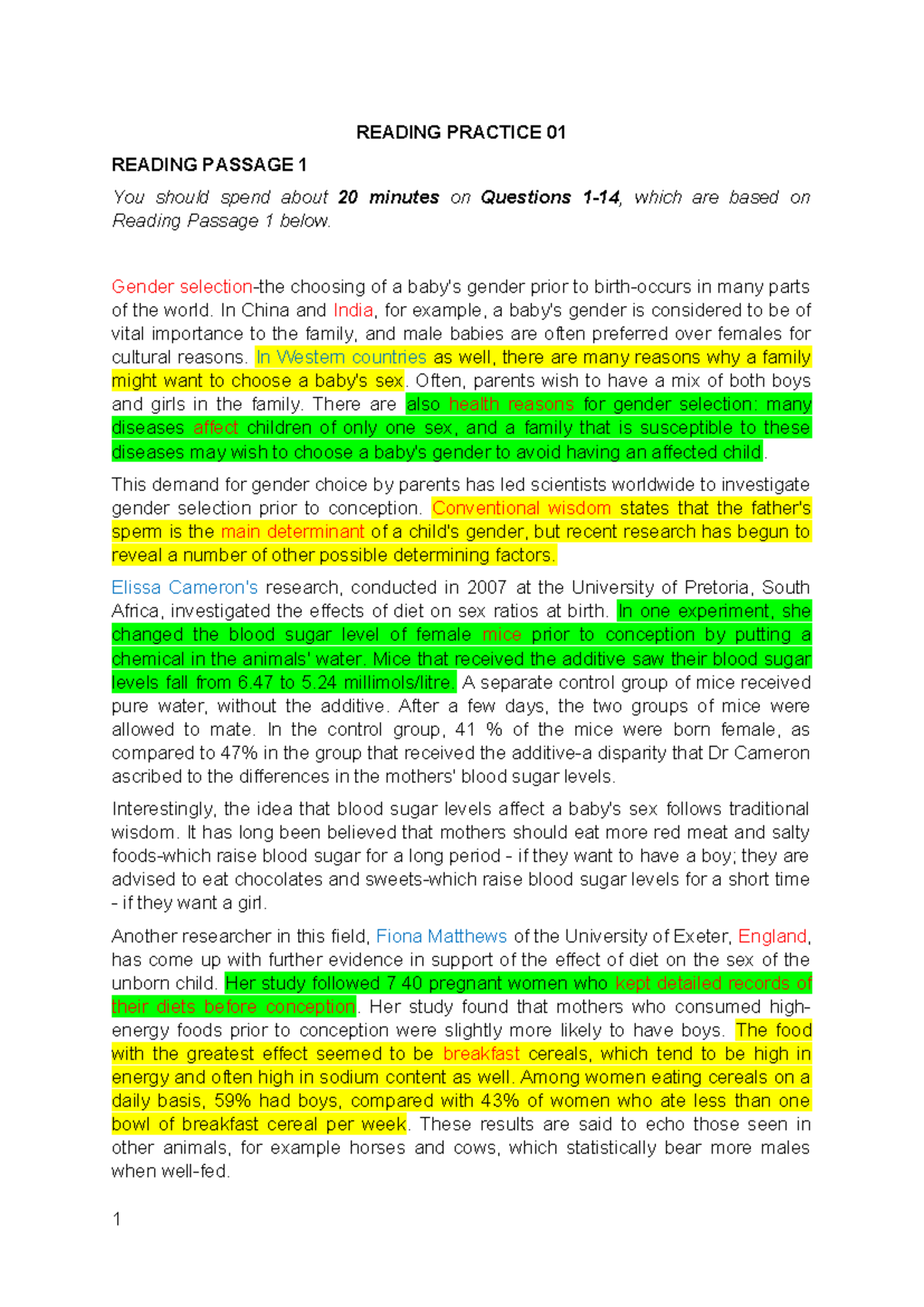 IELTS Reading Practice 01 - READING PRACTICE 01 READING PASSAGE 1 You ...