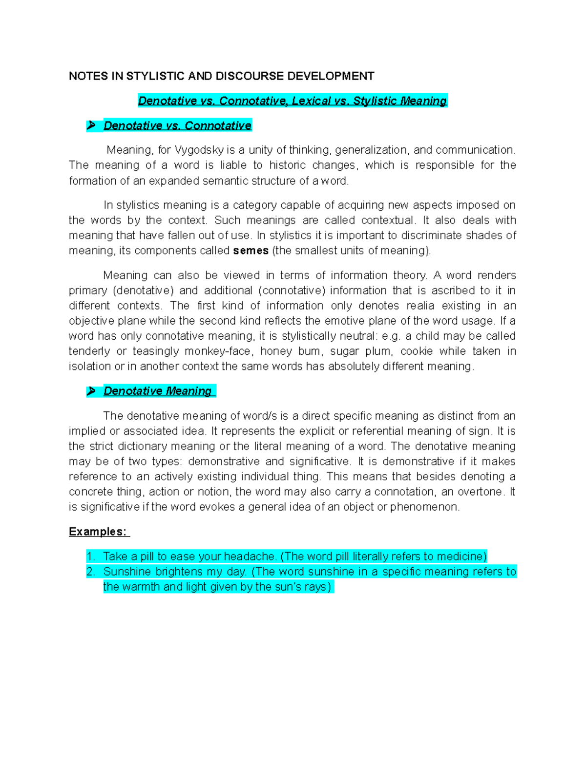 Notes In Stylistic And Discourse Development Notes In Stylistic And Discourse Development