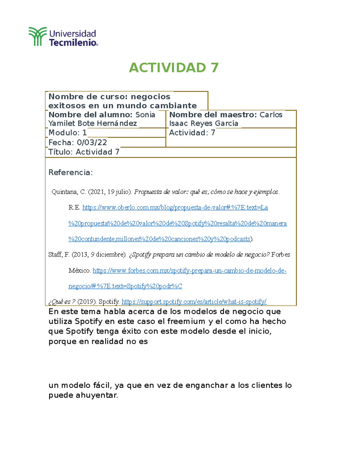 Actividad 7 Negocios Terminada - ACTIVIDAD 7 En este tema habla acerca ...