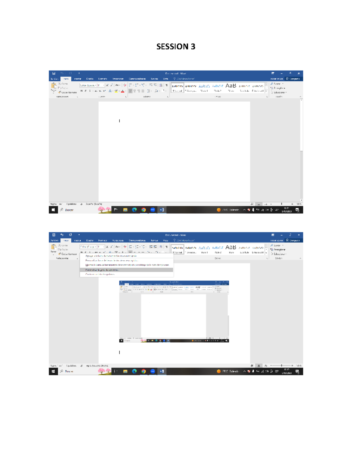Session 3 y 4 - sesiones de ofimatica - SESSION SESSION 4 icrosoft Word ...