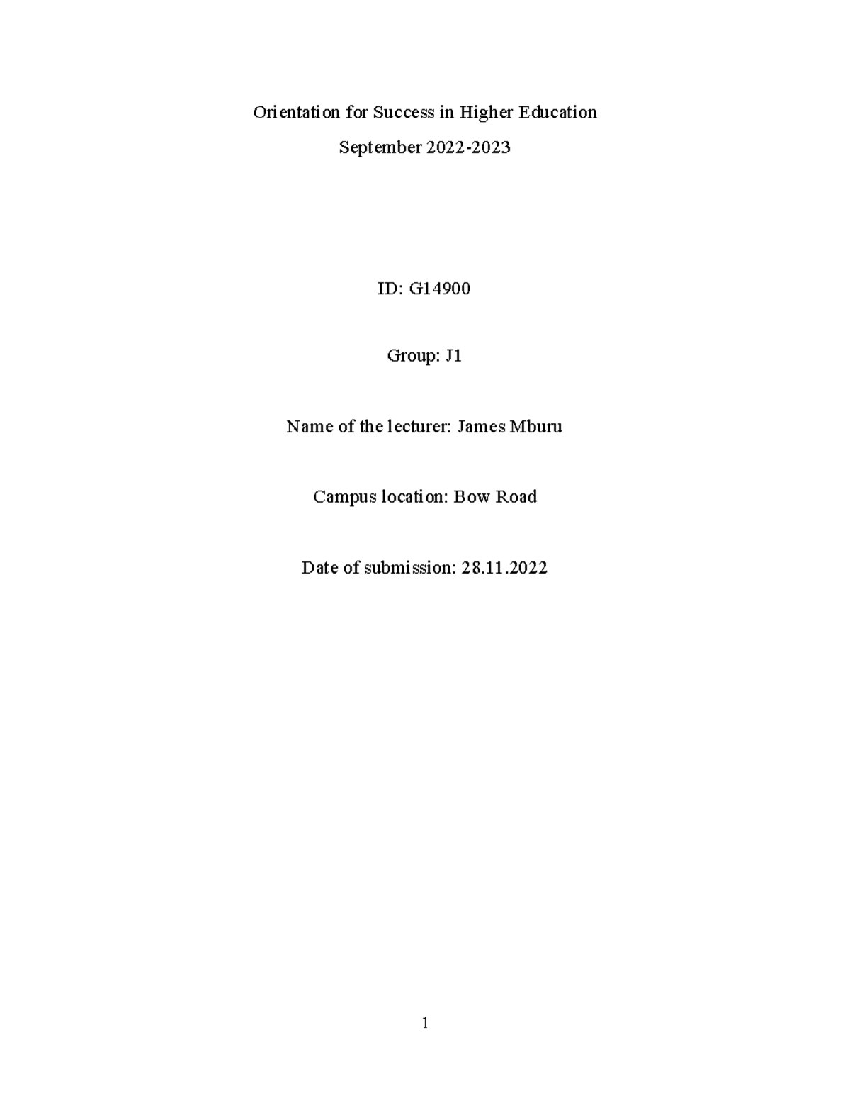 Summative Essay - orientation for success assignment - Orientation for ...