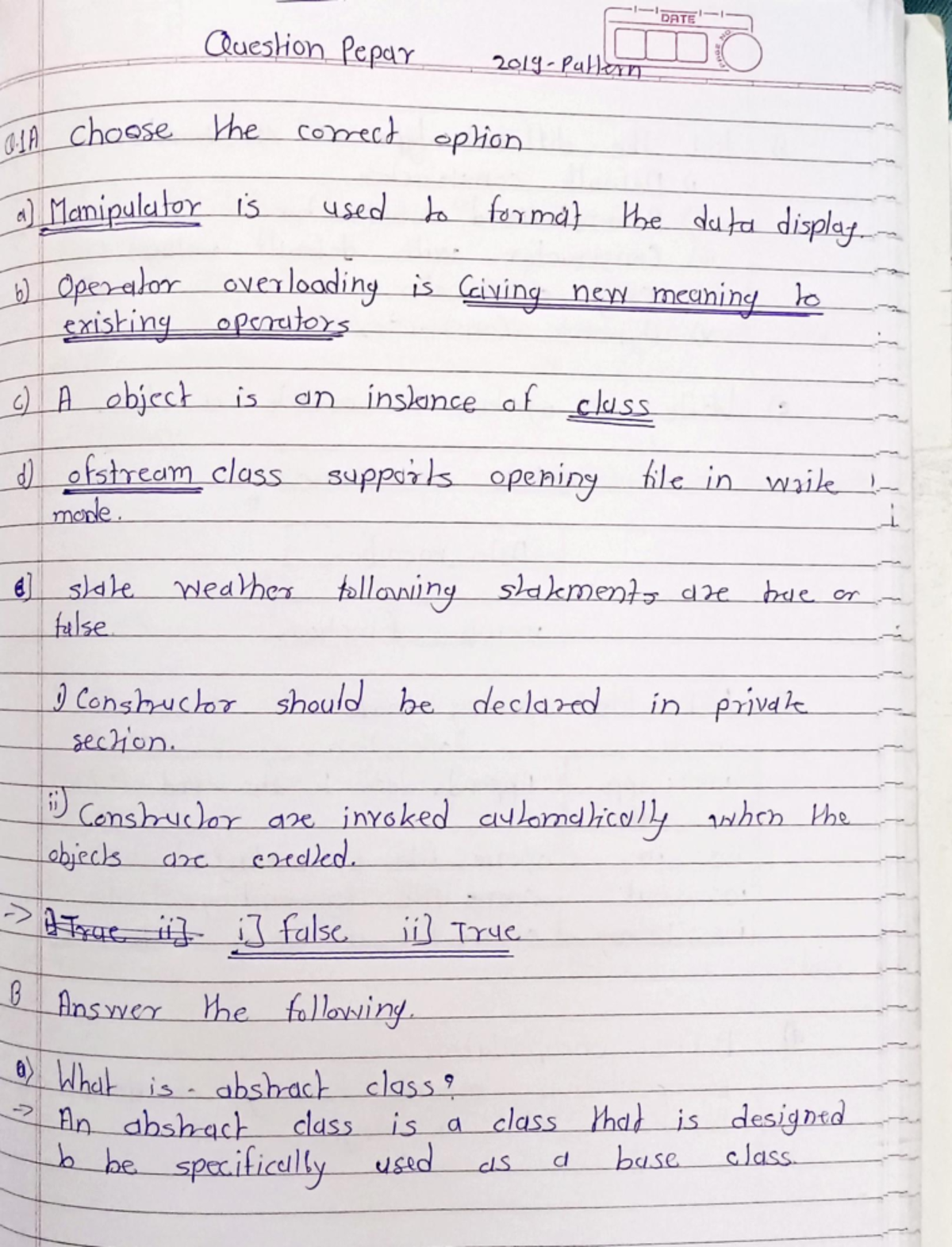 C++Question paper - bachlor of coputer application(science) - Studocu