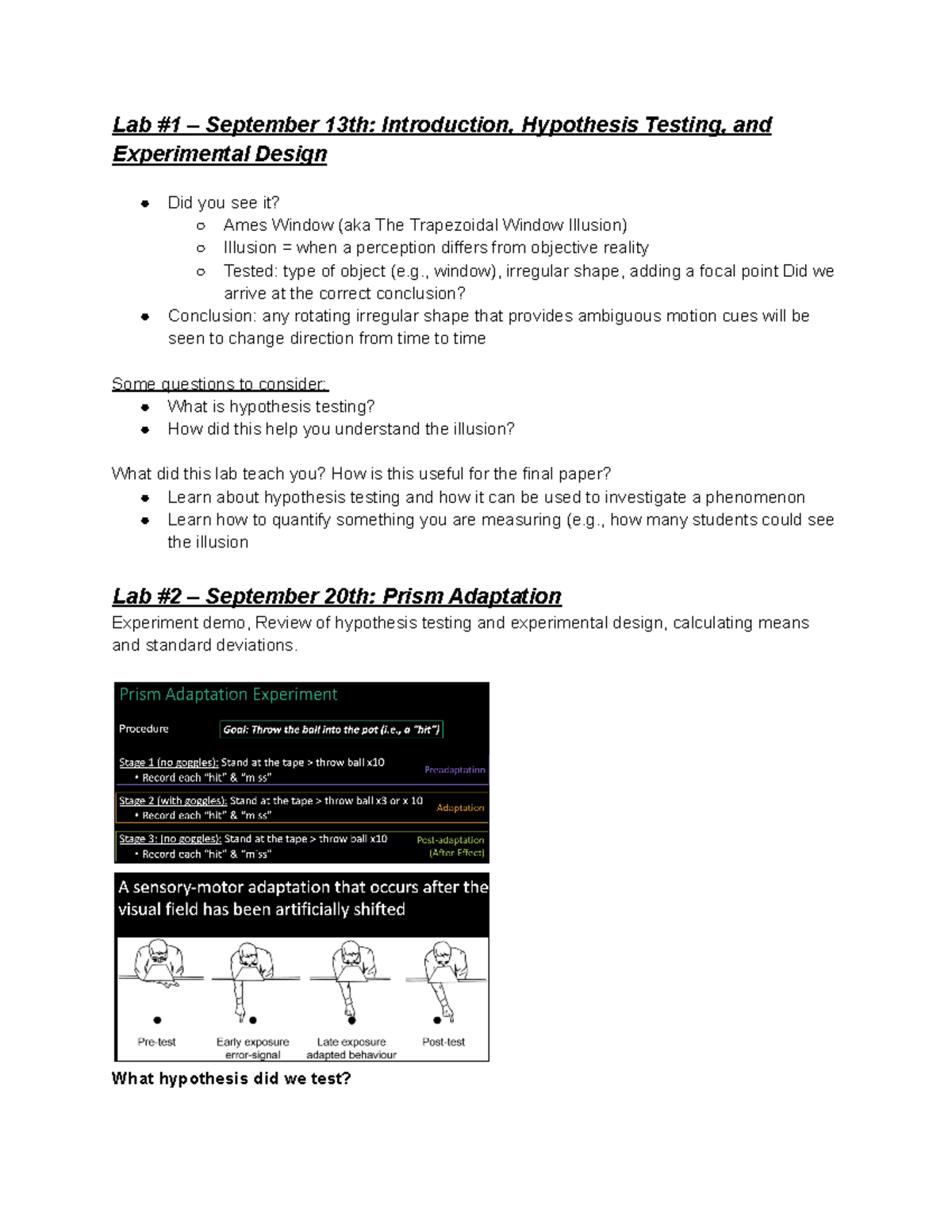 1100E Lab notes - Lab #1 – September 13th: Introduction, Hypothesis ...