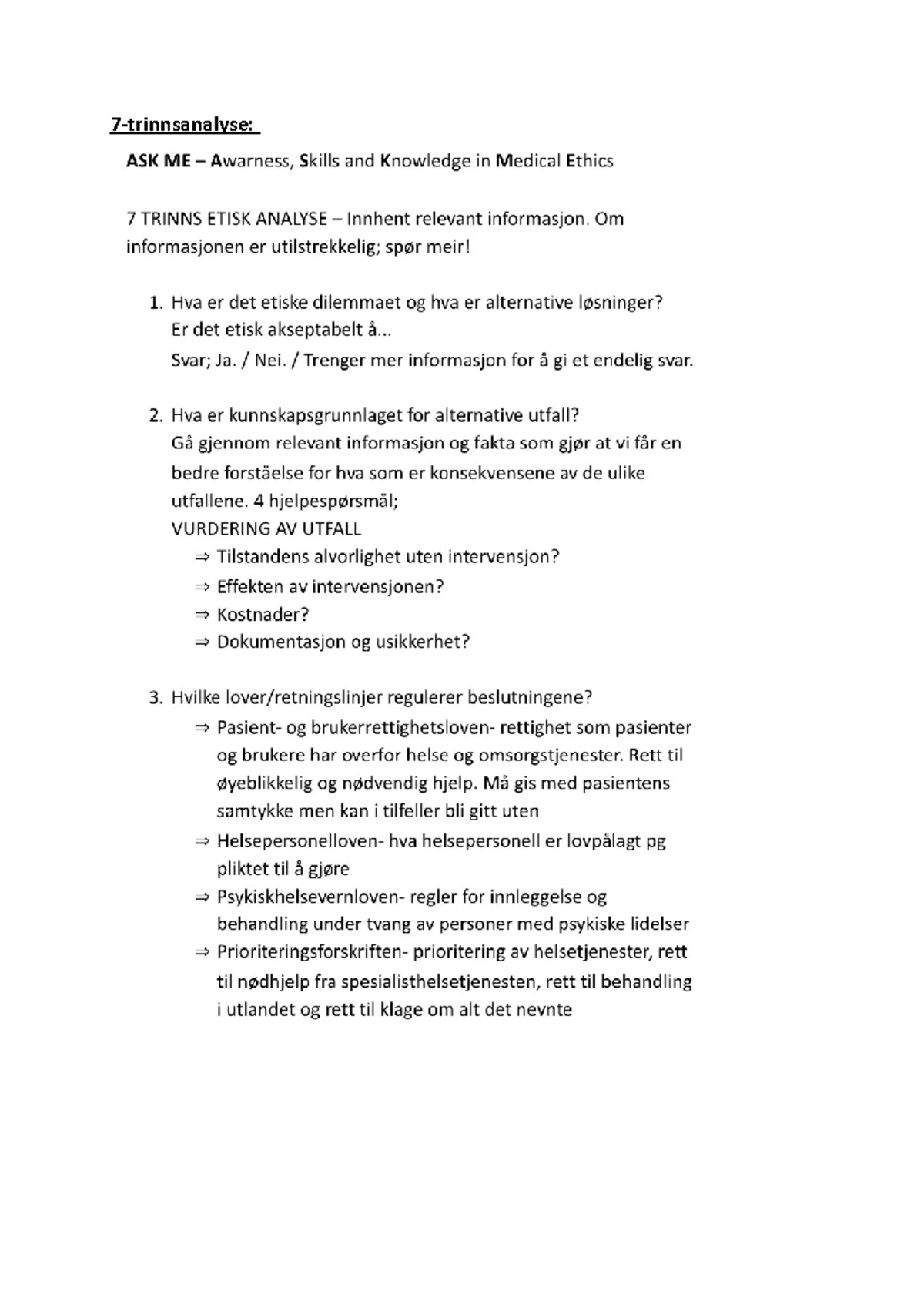 7 trinnsanalyse - 7-trinnsanalyse: Gruppeoppgave – beslutningsprosess ...