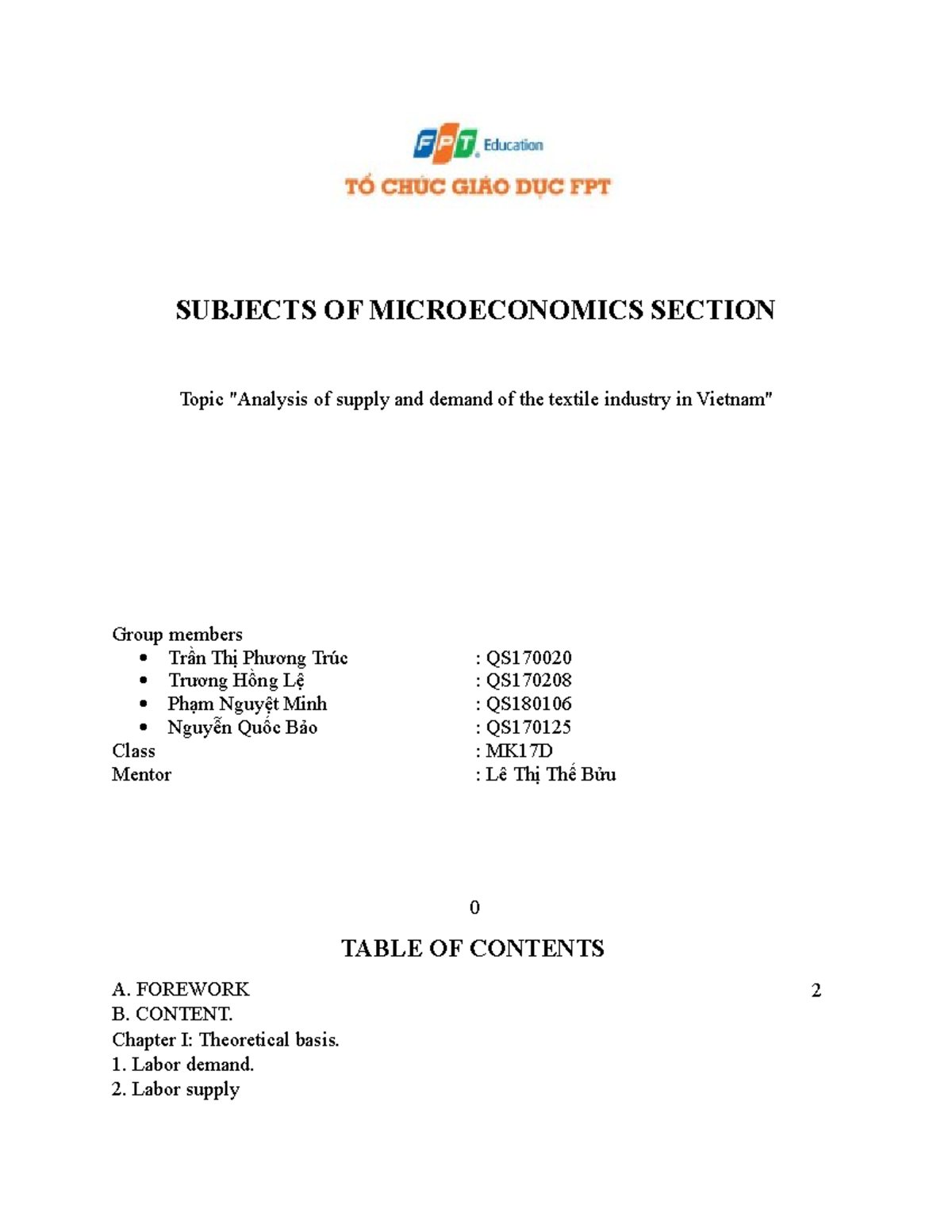 ECO-111 - SUBJECTS OF MICROECONOMICS SECTION Topic "Analysis of supply ...