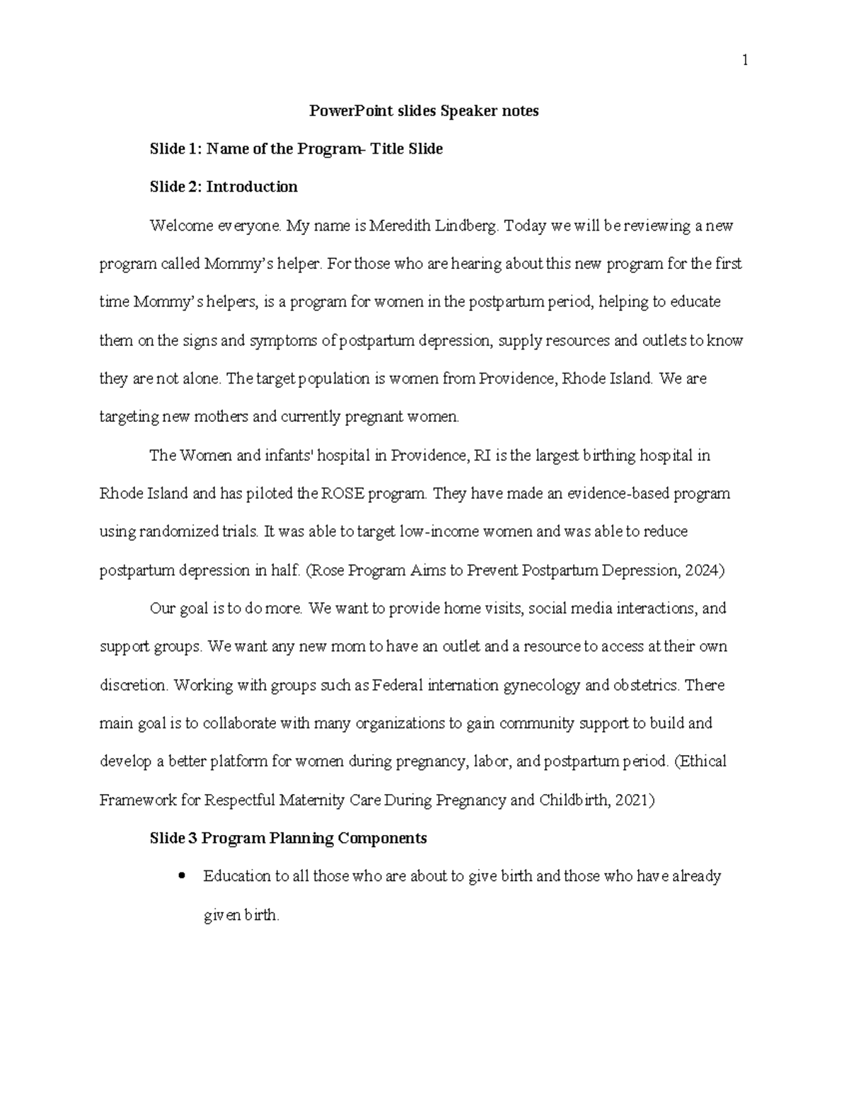 IHP 670 Power Point slides Speaker notes - ML - PowerPoint slides ...