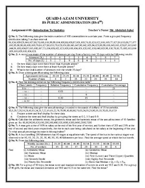 Assignment #01 - Question for practice - Assignment # Instruction: : Use blue ball point for ...