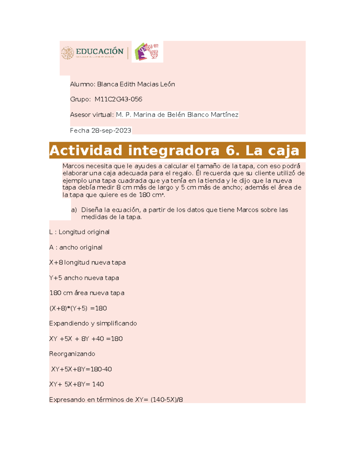 Macias Leon Blanca M11S3AI6 - Alumno: Blanca Edith Macias León Grupo ...