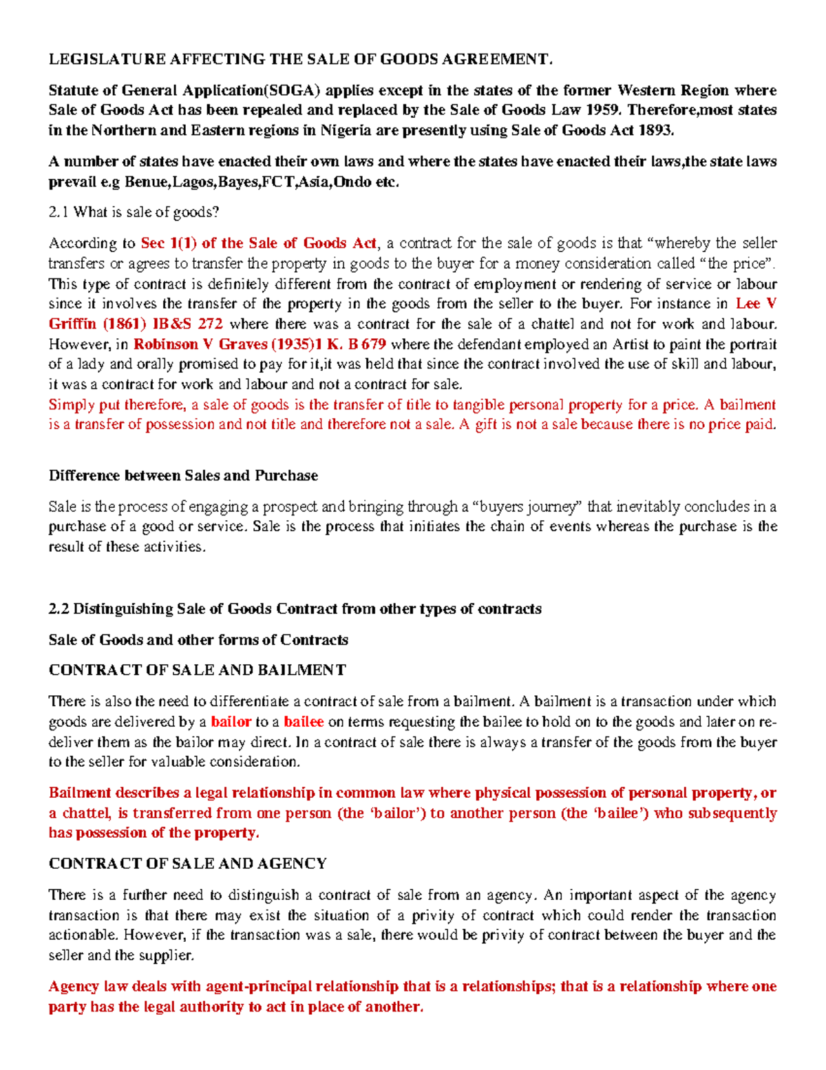Legal Aspect of Purchasing - LEGISLATURE AFFECTING THE SALE OF GOODS ...