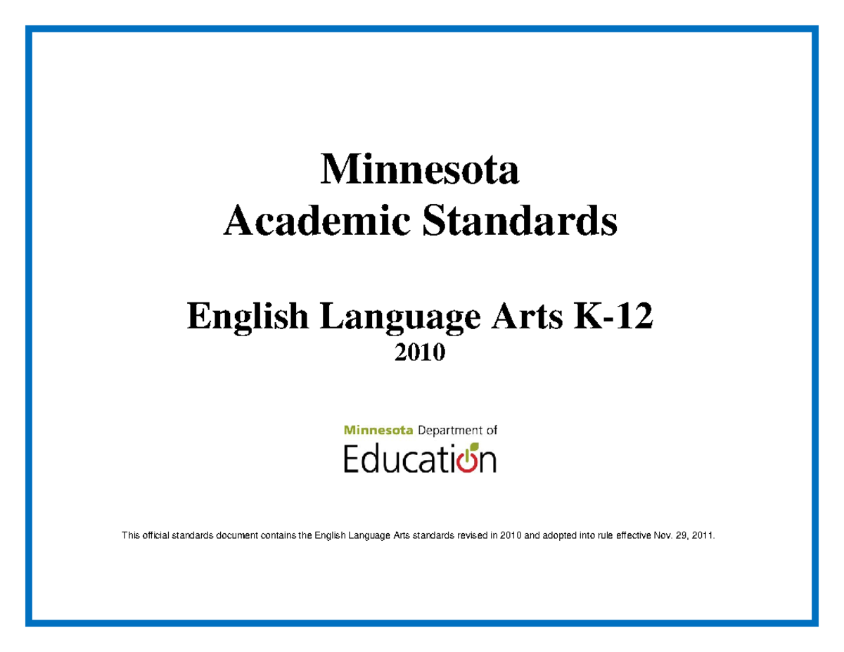 2010 Minnesota ELA Standards - 2017 005238 - Minnesota Academic ...