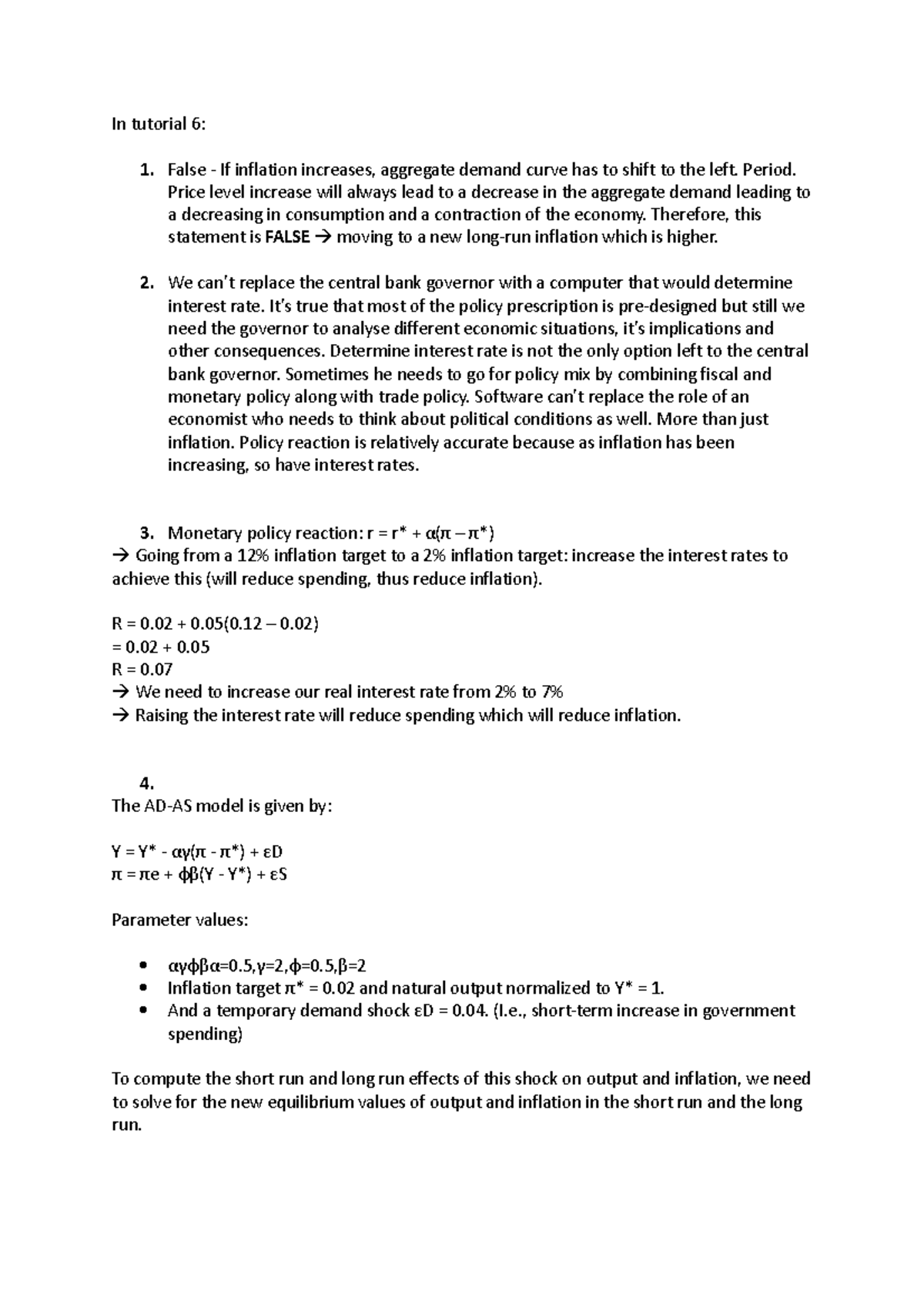 Tutorial 7 questions - ECON10003 - Unimelb - Studocu