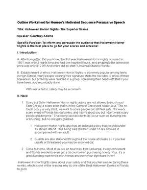 Speech Outline Template - Outline Worksheet for Speeches Title: Speaker ...