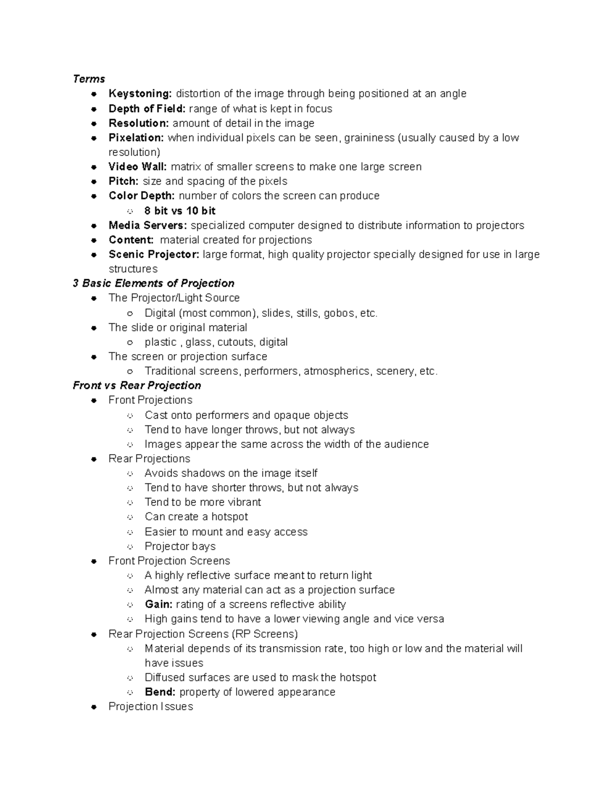 THEA 3316 Projection Basics - Terms Keystoning: distortion of the image ...