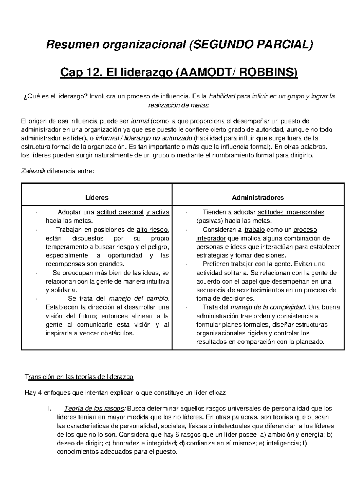 3 resumen organizacional seg parc completo - Resumen organizacional (SEGUNDO PARCIAL) Cap 12. El ...