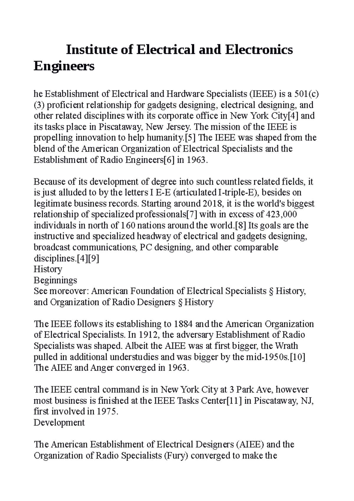 Institute of Electrical and Electronics Engineers - Institute of ...