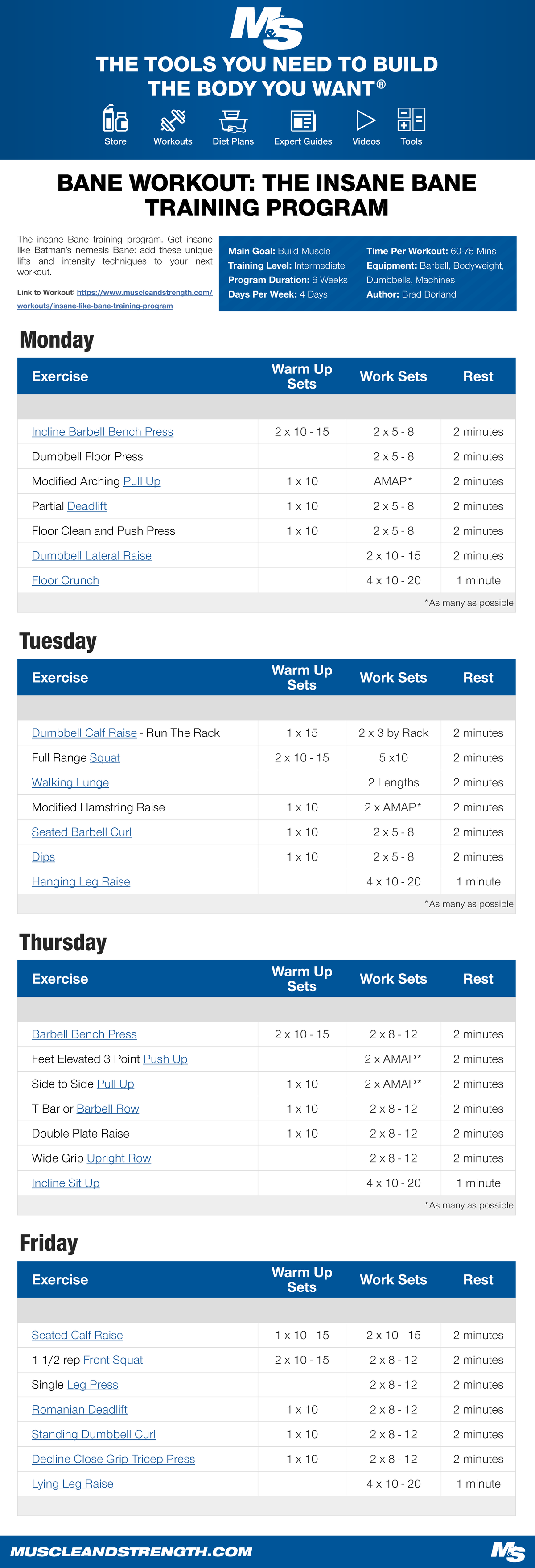 Baneworkout - Bsbbsbs - MUSCLEANDSTRENGTH THE TOOLS YOU NEED TO BUILD ...