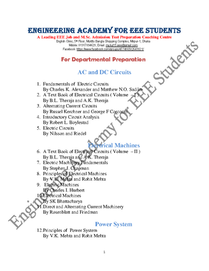 EEE-suggestion - Electronic - EEE Suggestion for BUET Msc Admission Google search: EEE knowledge ...