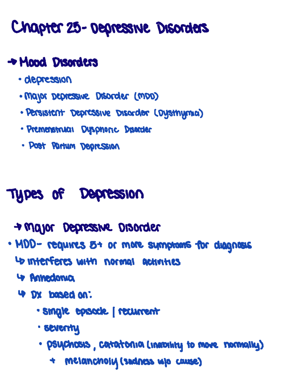 Ch.25 Notes - Chapter 25 Depressive Disorders Mood Disorders depression ...